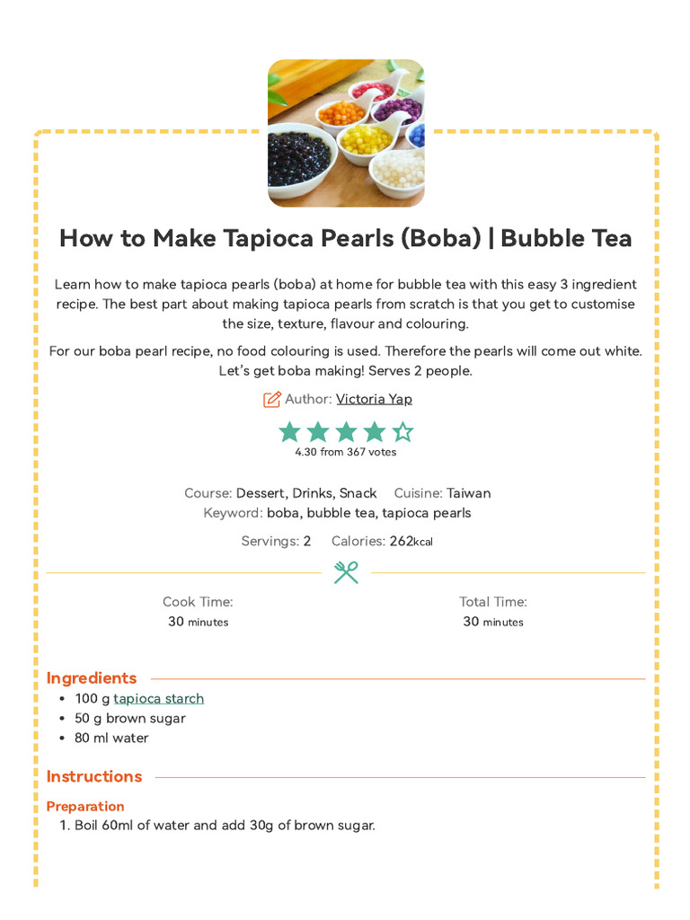 How To Make Tapioca Pearls (Boba) - Bubble Tea - Honest Food Talks ...