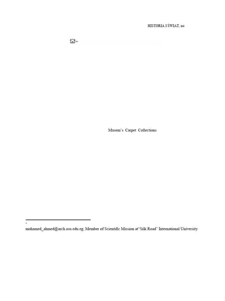 AHMED Object ID Stander Carpets Museum Islamic Art Cairo | PDF
