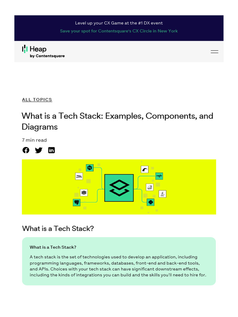 What Is A Tech Stack - Examples, Components, and Diagrams - Heap | PDF