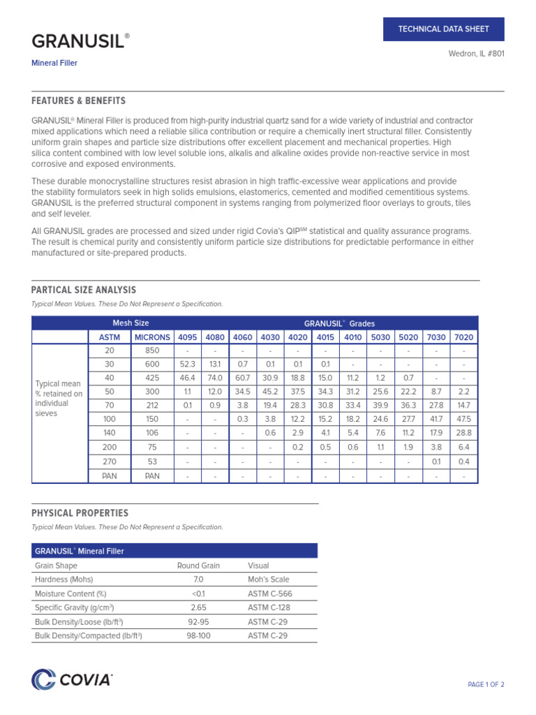 Granusil TDS Wedron 801 0221 BLD Eng | PDF