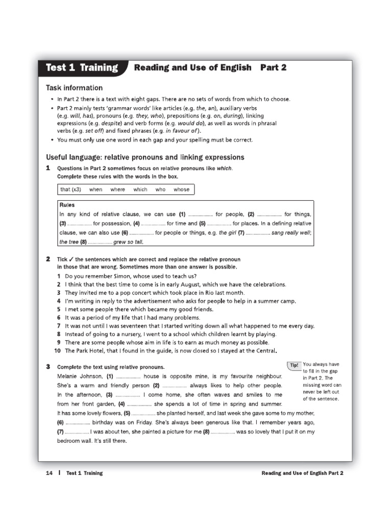 Use of English Test 1 | PDF