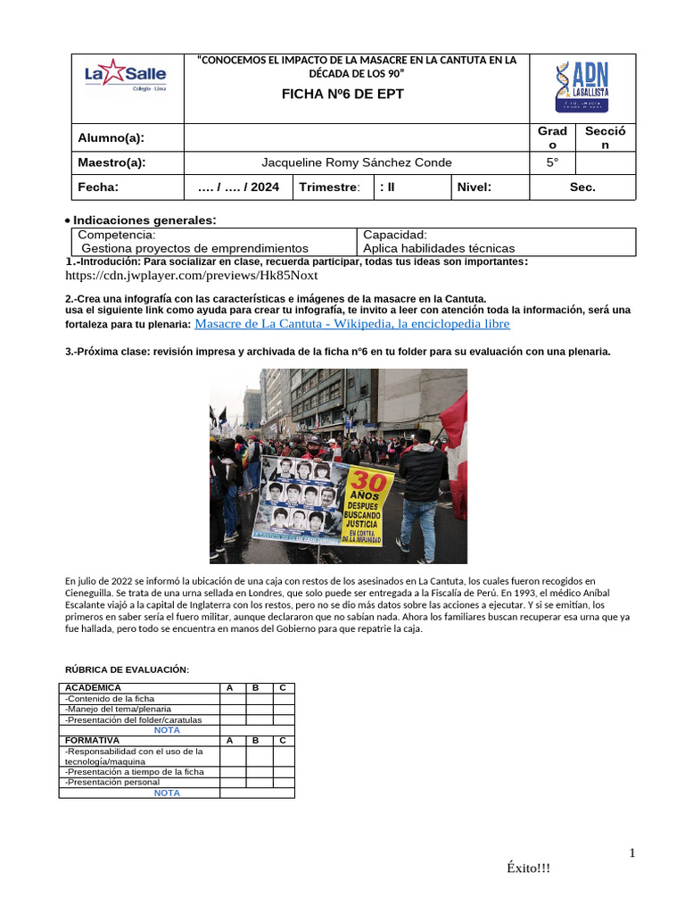 Ficha N°6 de 5to Secundaria | PDF