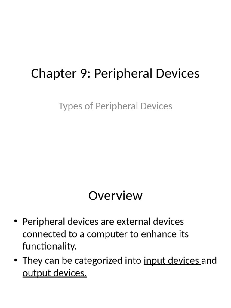 Peripheral Devices Presentation | PDF