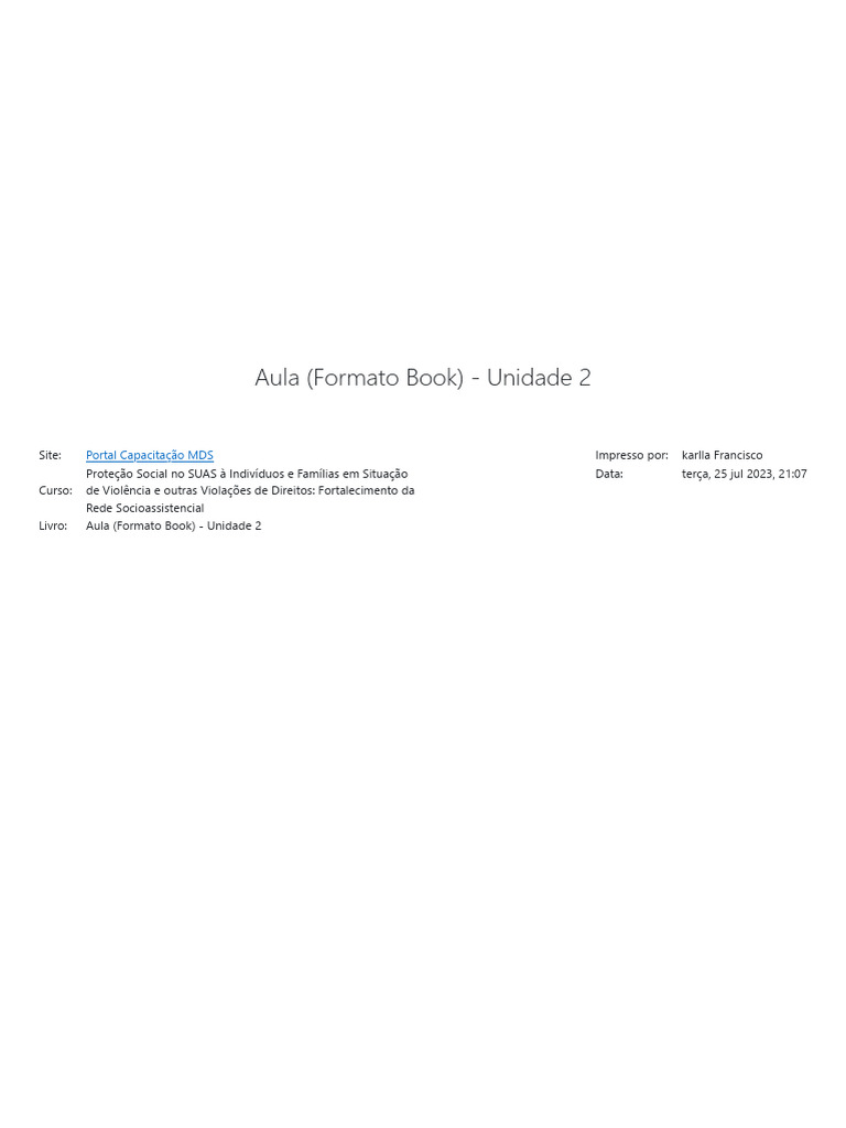 Aula (Formato Book) - Unidade 2 | PDF