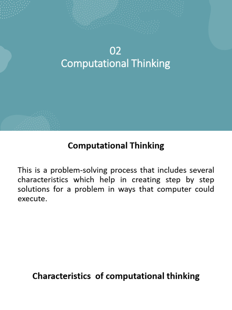 02 Computational Thinking | PDF | Thought | Pattern Recognition