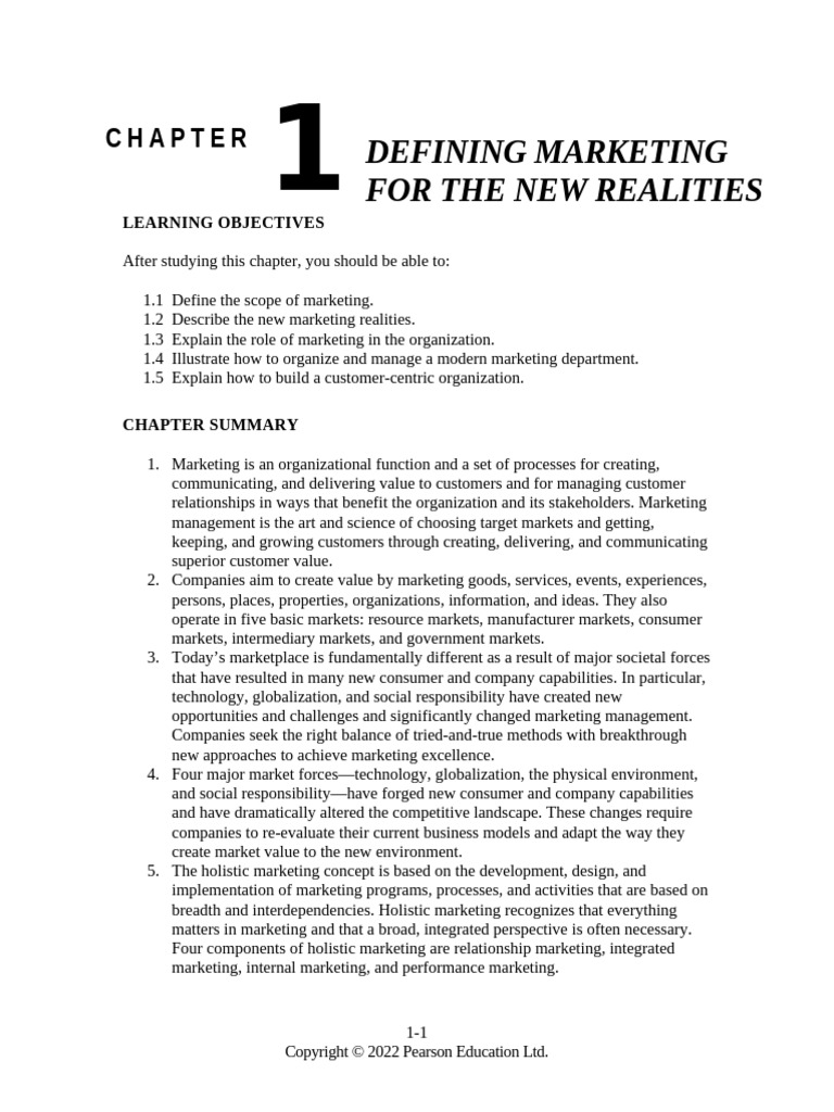 Chapter 1 | PDF | Marketing | Market (Economics)