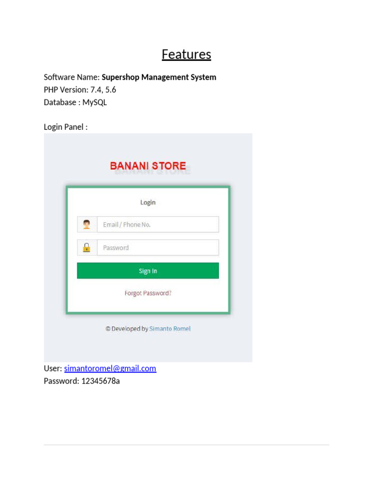 Supershop Management System Features | PDF