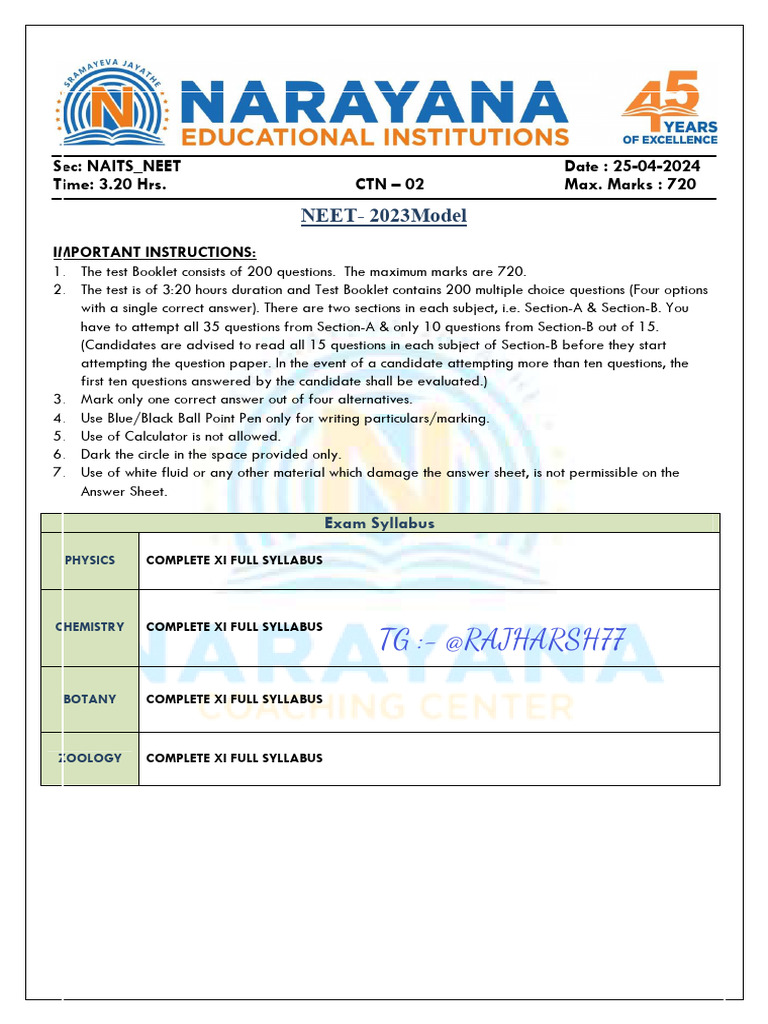 CTN 2 ( (Complete Xii Syllabus) ) | PDF