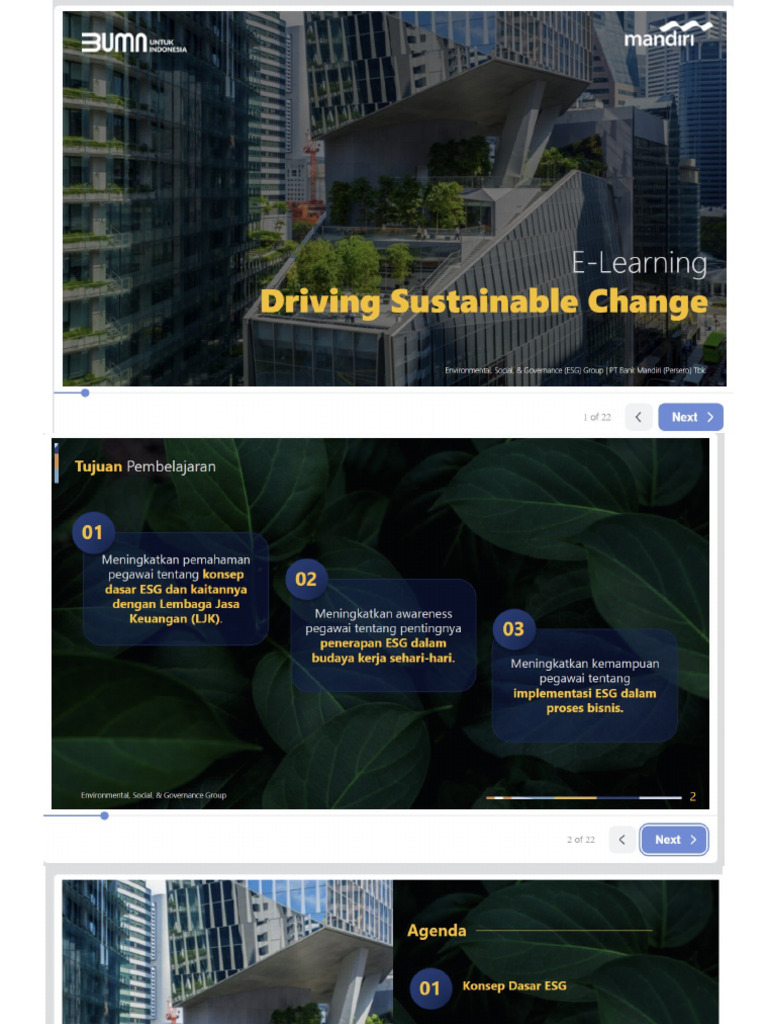 E-LEARNING DRIVING SUSTAINABLE CHANGE | PDF
