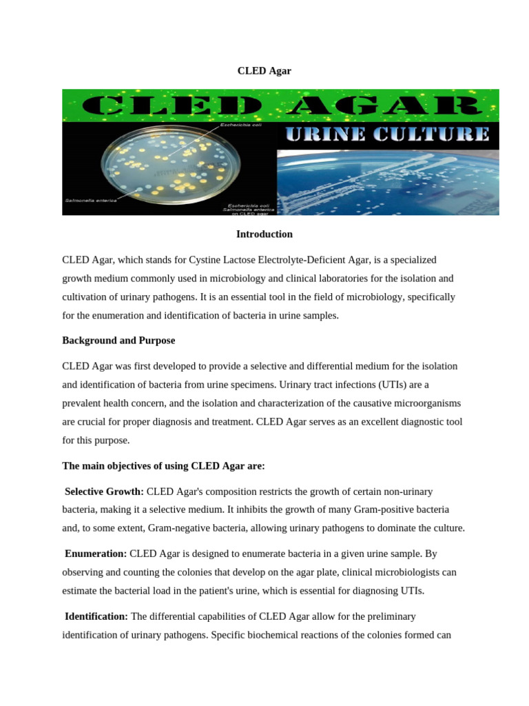 CLED Agar | PDF
