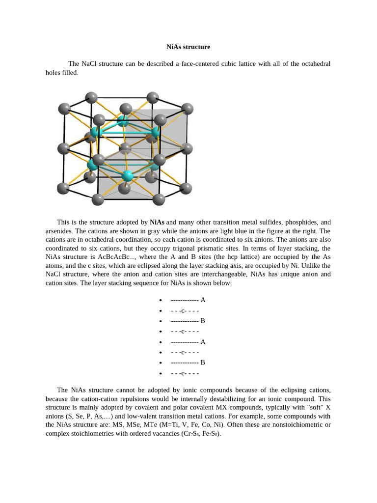 NiAs Crystal Structure | PDF