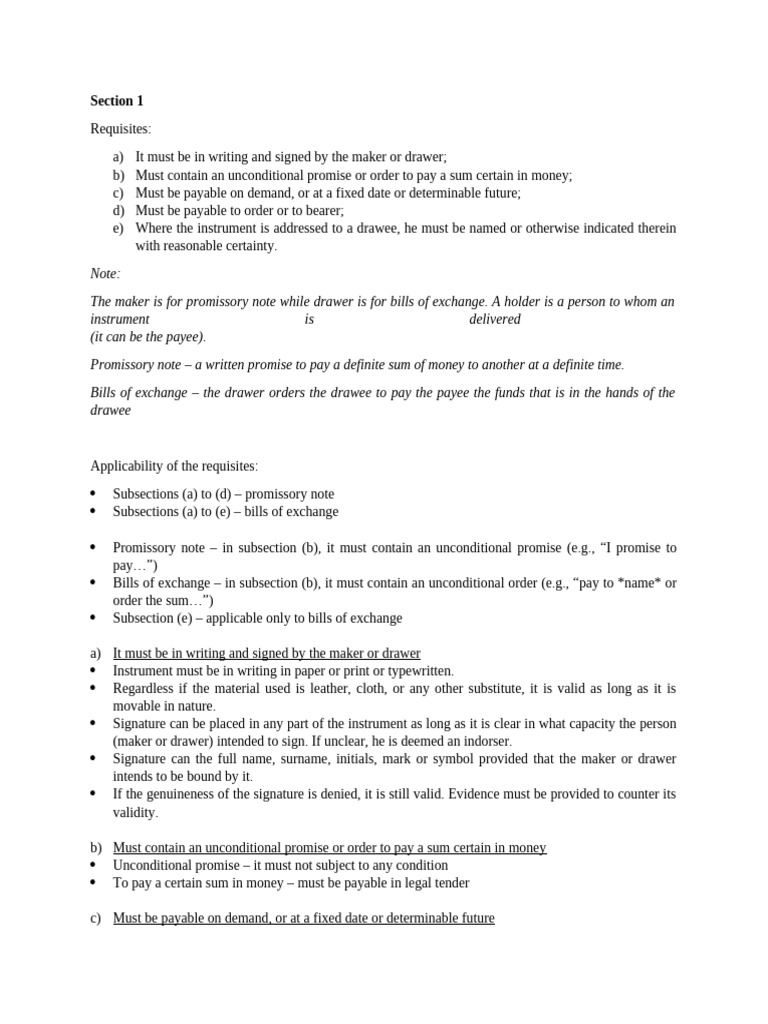 Nego-Section 1 | PDF