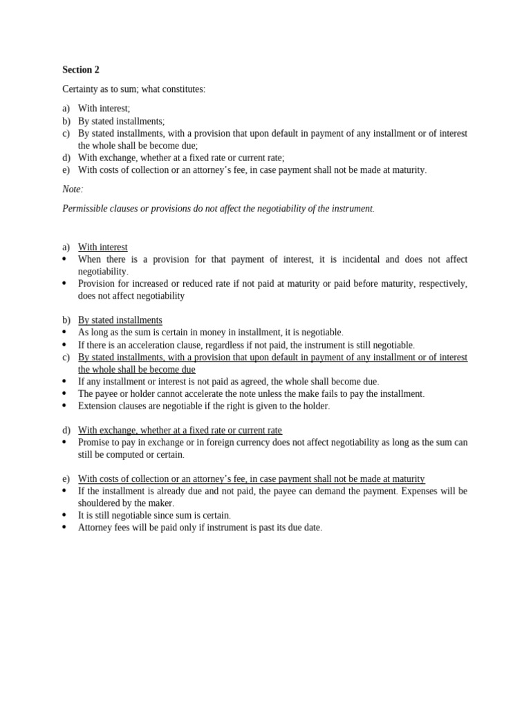 Nego-Section 2 | PDF