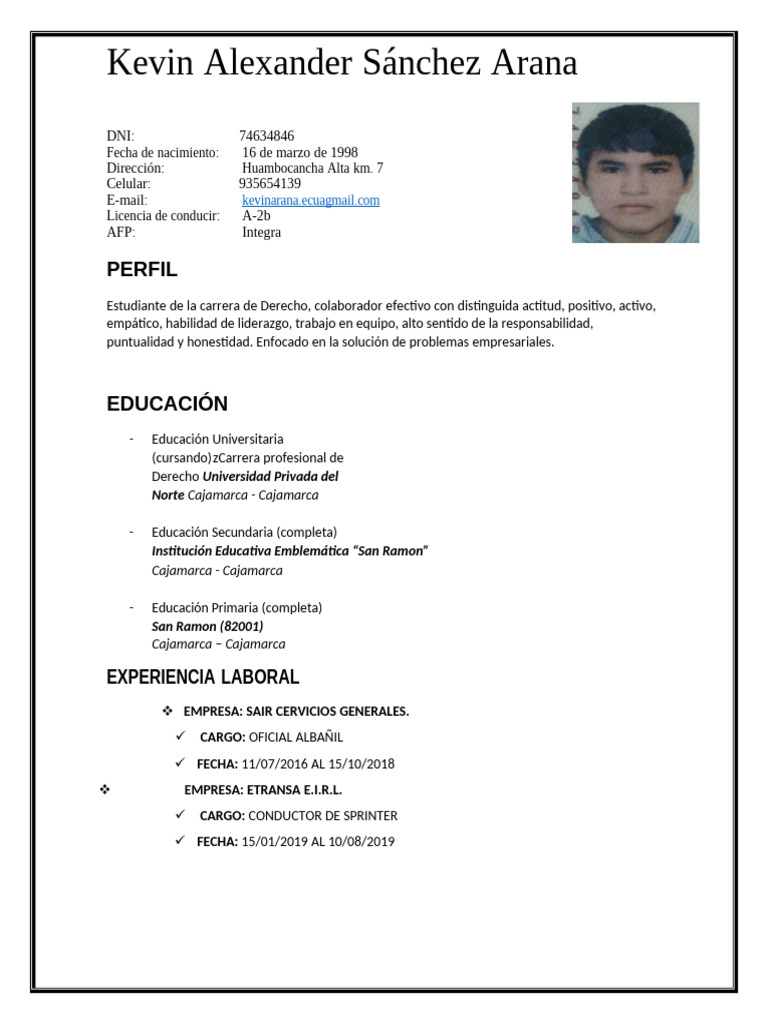 Kevin CV | PDF