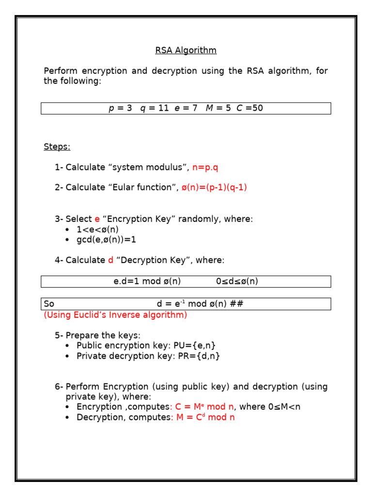 RSA Algorithm - Copy (1) | PDF