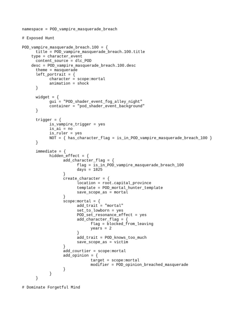 POD Vampire Masquerade Breach Events | PDF