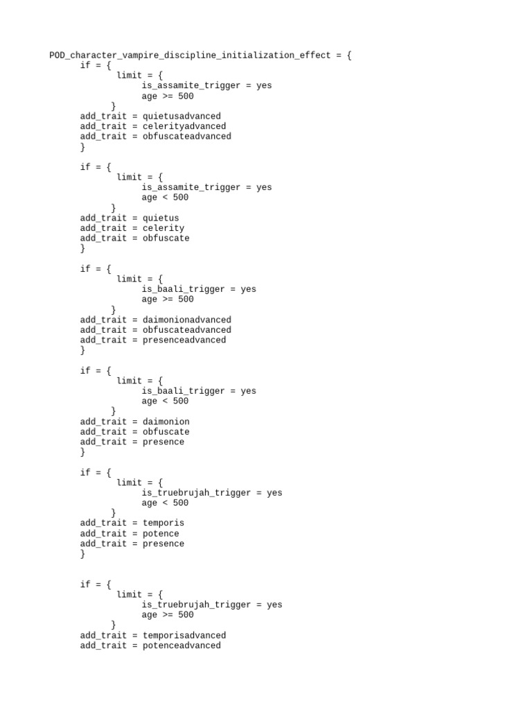 POD Character Vampire Discipline Initialization Effects | PDF