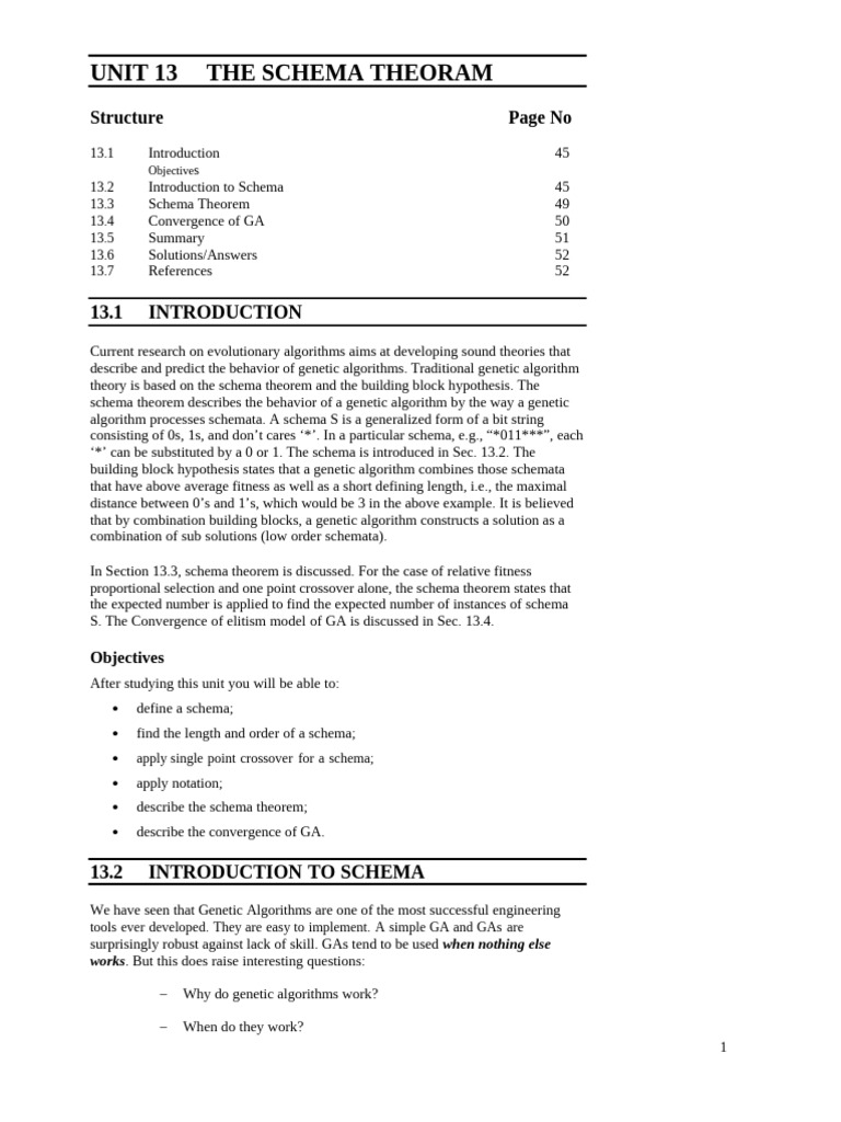 Schema Theorem | PDF
