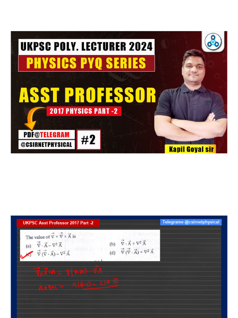 Ukpsc College Professor 2017 Physics Paper Solution Part 2 | PDF