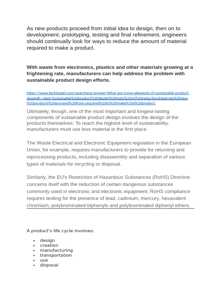 Notes On Sustainability | PDF