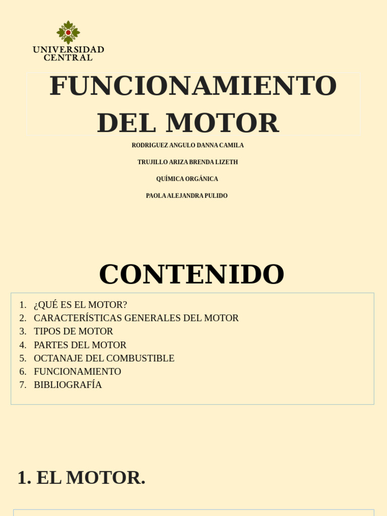 FUNCIONAMIENTO DEL MOTOR (Q.O) | PDF