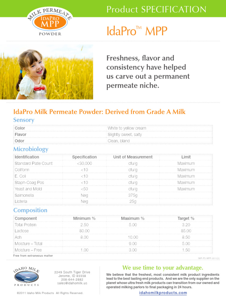 Permeato de Leche Idaho Milk | PDF