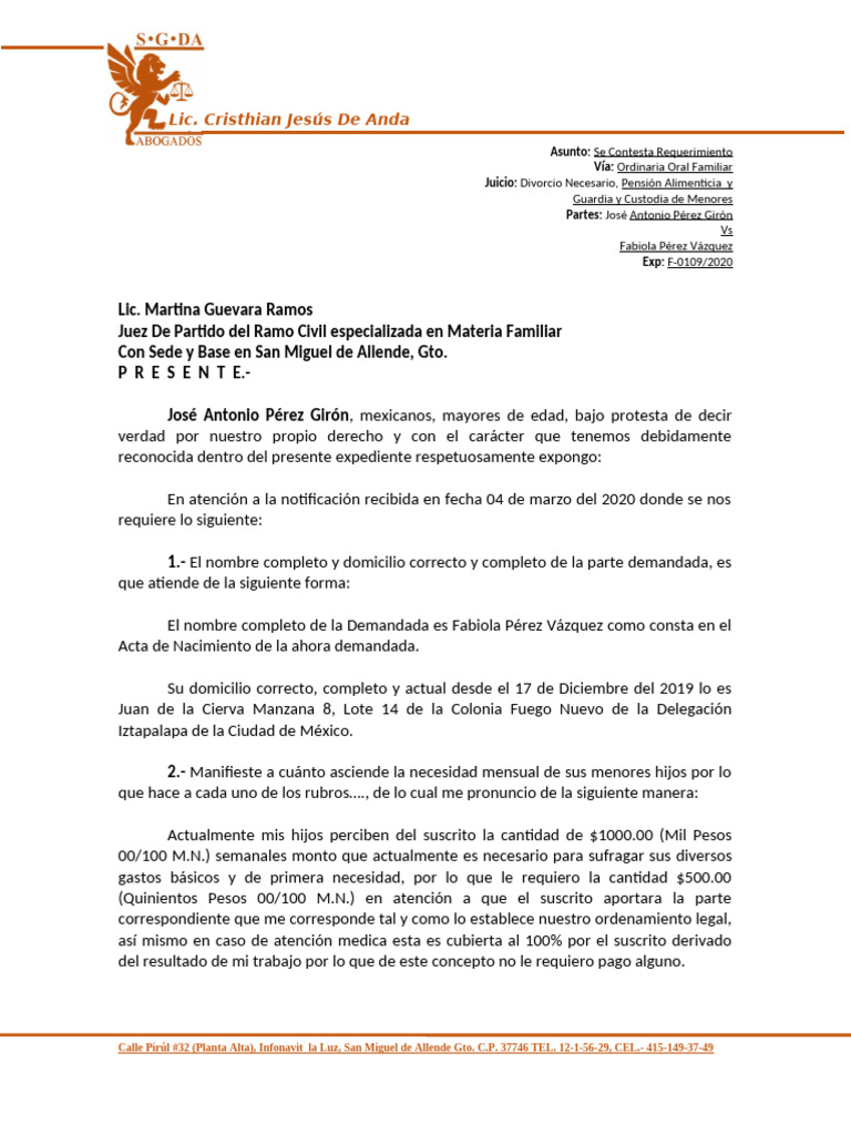 Contestación Requerimiento | PDF