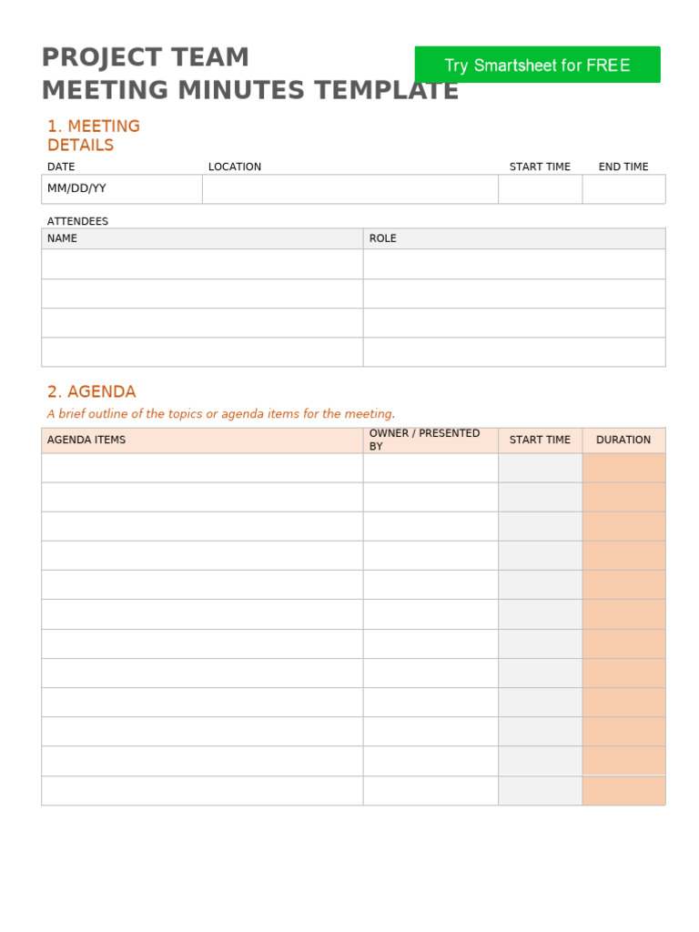 IC Project Team Meeting Minutes 11856 WORD | PDF
