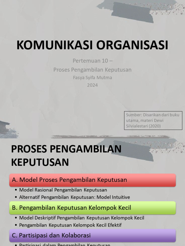 Kom Org 10 - Proses Pengambilan Keputusan | PDF