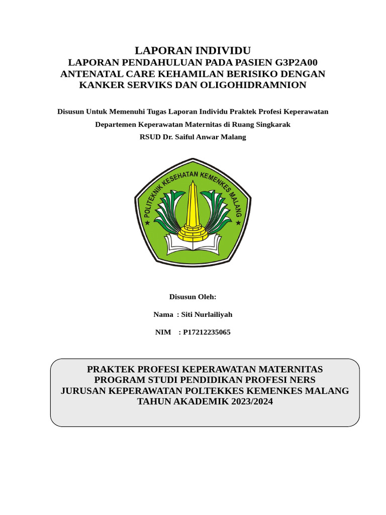 LP ANC Risiko Dengan Ca Cervix | PDF