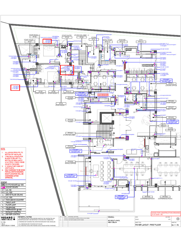 2024.07.31 - GL Office - El-1.1-R2 - Power Layout - First Floor - r2 | PDF