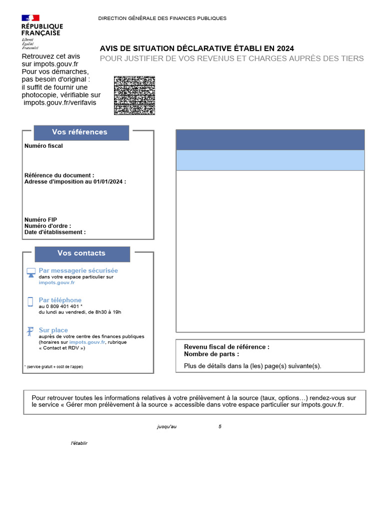 Avis de Situation Déclarative À L' (IR-fr) | PDF