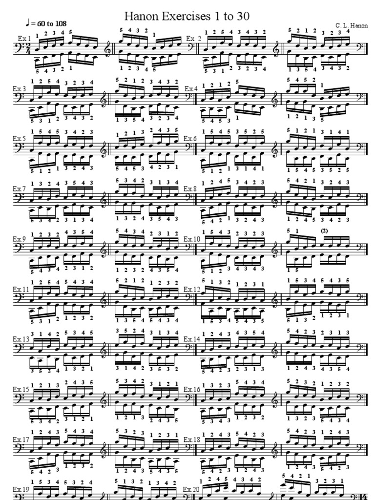 Hanon - The Virtuoso Pianist (Condensed Exercises 1-30) | Piano