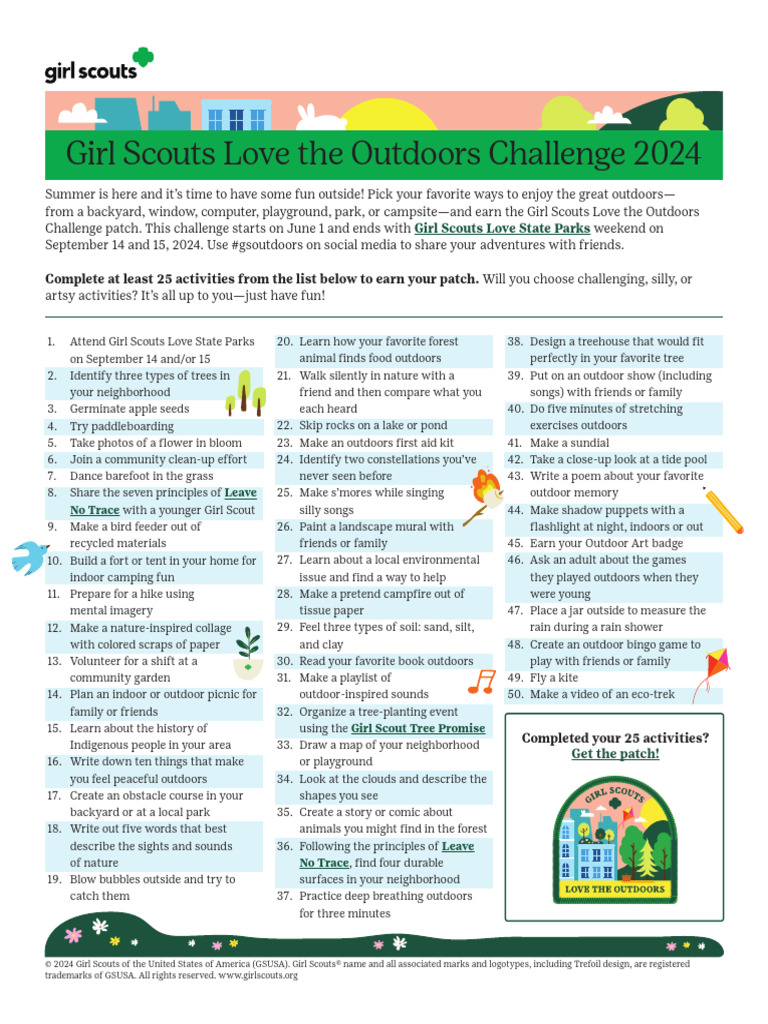 GSUSA_Girl-Scouts-Love-The-Outdoors-Challenge_worksheet | PDF