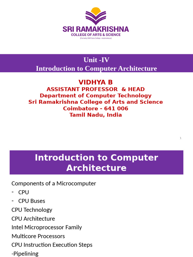 Computer Architecture Basics | PDF | Central Processing Unit | Input/Output