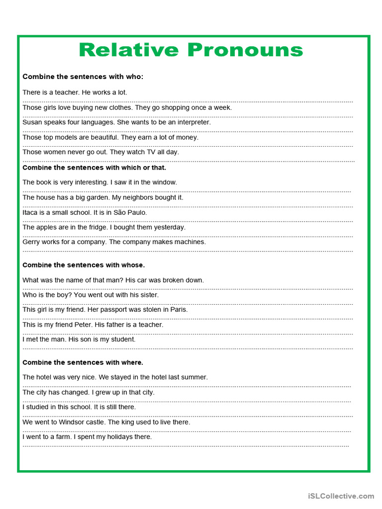 Relative Pronouns | PDF