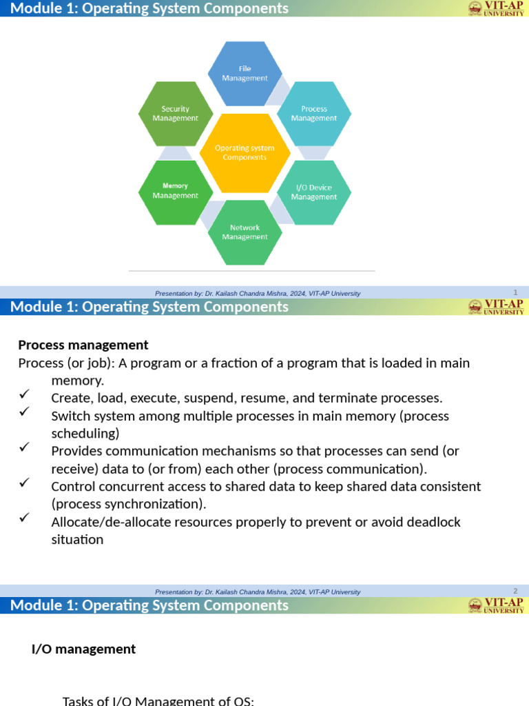 Operating System VIT AP 04 Operating System Operations | PDF