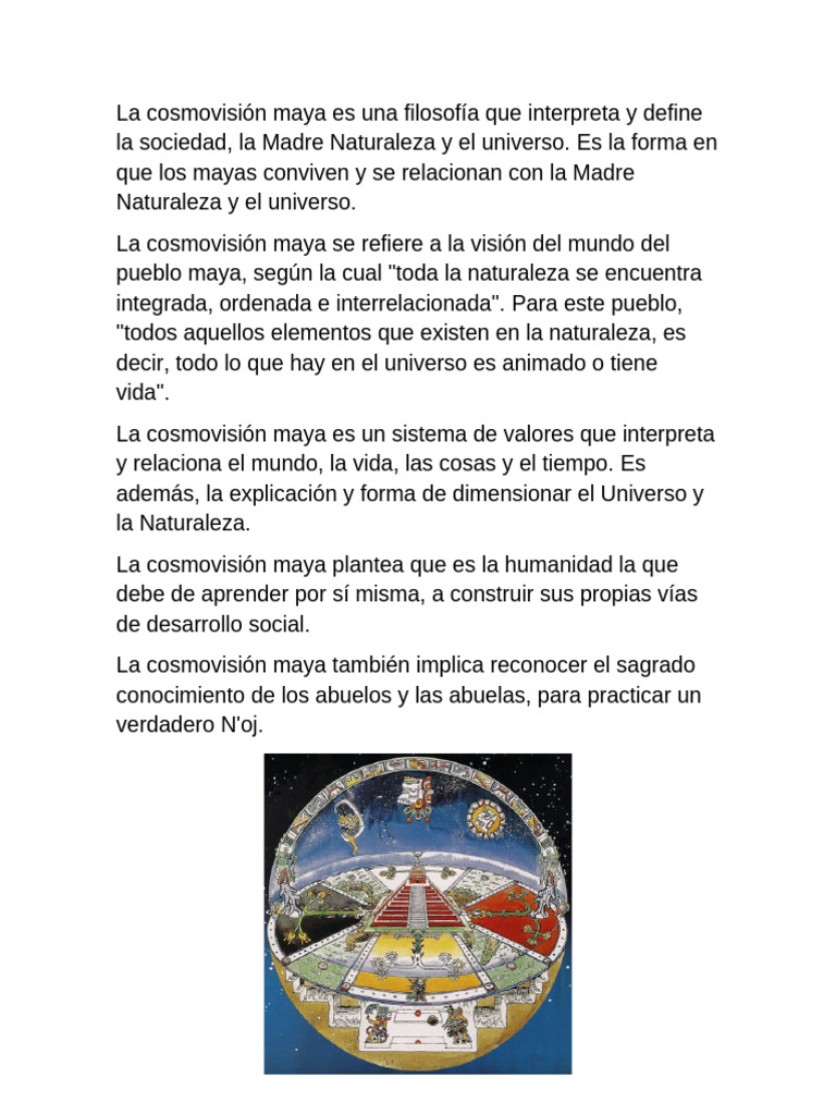 La Cosmovisión Maya Es Una Filosofía Que Interpreta y Define La ...