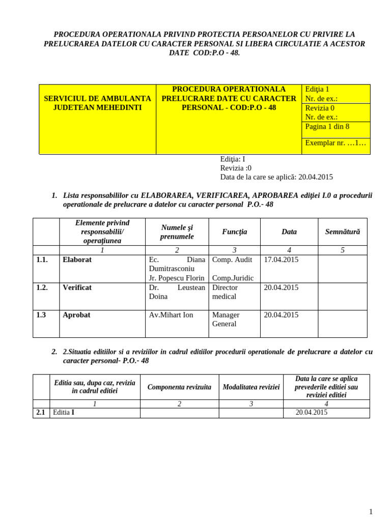 Proced. Prelucrare Date Person | PDF