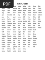 List of Strong Verbs for Writing | PDF | Lifestyle