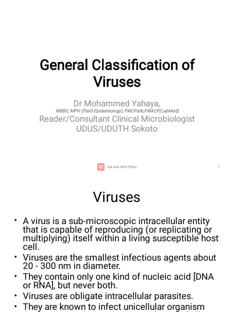General Classification of Viruses | PDF