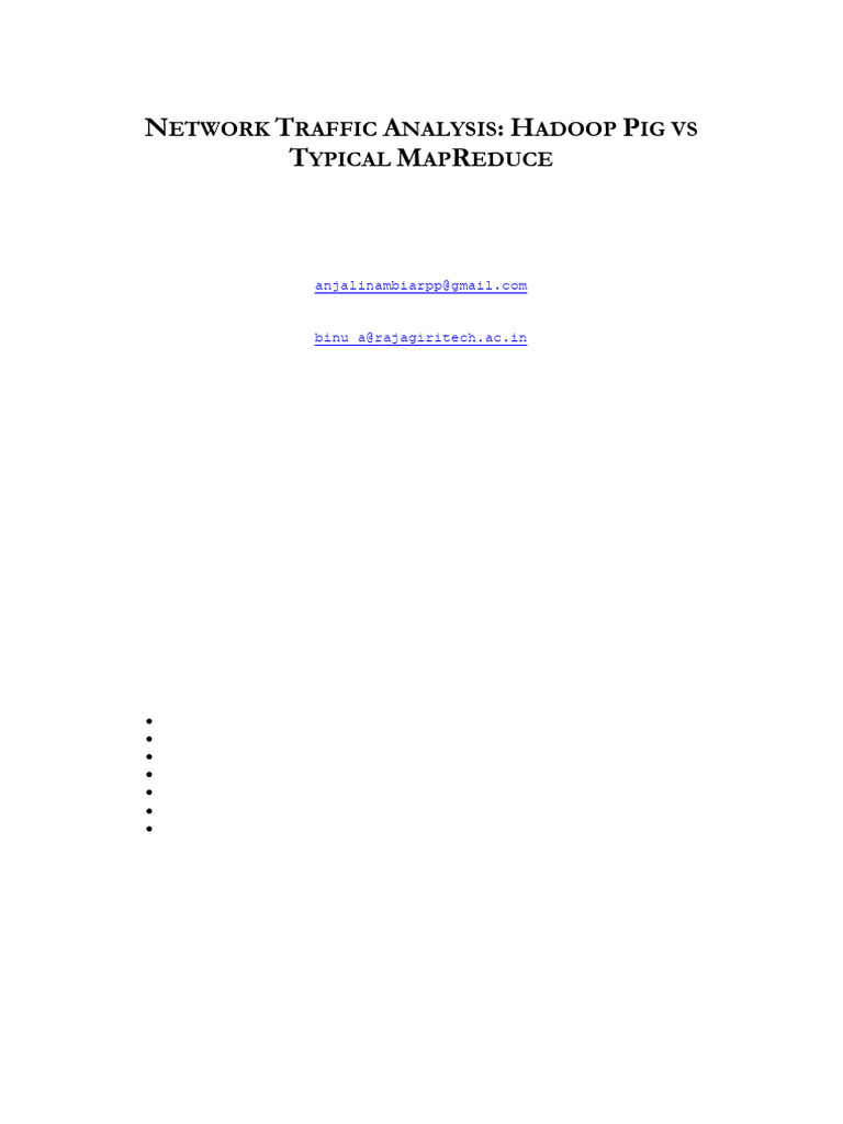 Network Traffic AnalysisHadoop Pig Vs Typical MapR | PDF