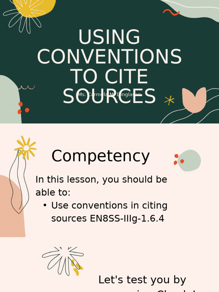 Using Conventions To Cite Sources | PDF