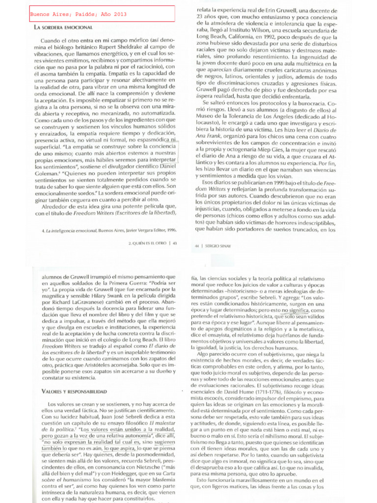 El Apagón Moral - Sergio Sinay | PDF