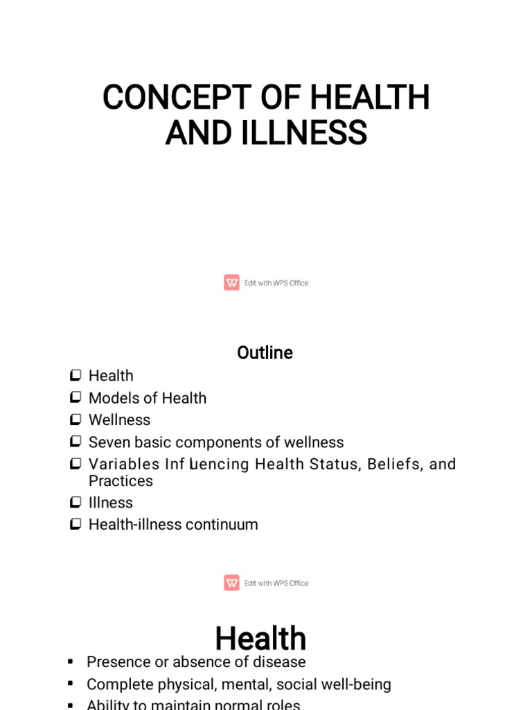 Concept of Health and Illness | PDF