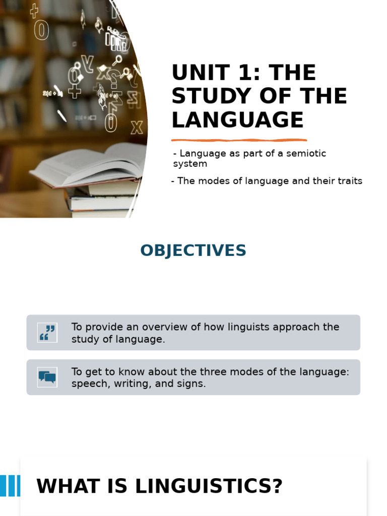 Unit 1 - Linguistics | PDF