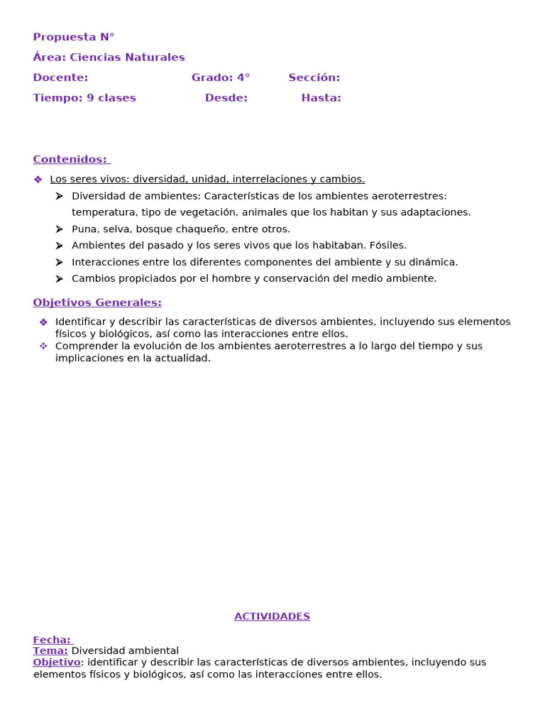 4° Grado Cs. Nat. Profe Andrea | PDF