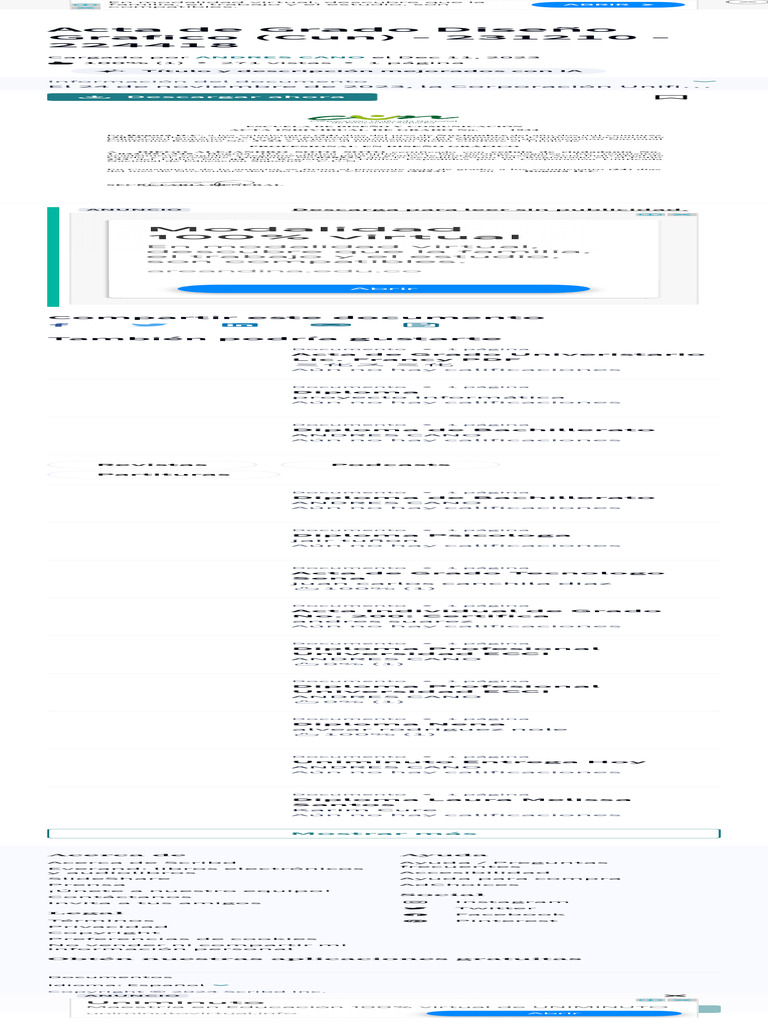 Acta de Grado Diseño Grafico (Cun) - 231210 - 224 | PDF