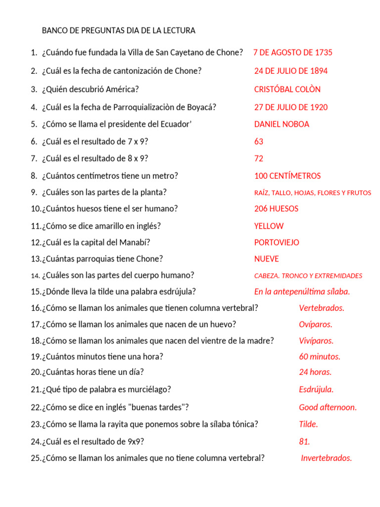 Yincana Del Saber | PDF
