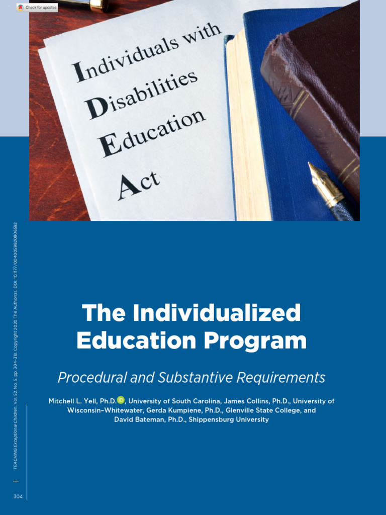 12 - The Individualized Education Program Procedural and Substantive Requirements | PDF